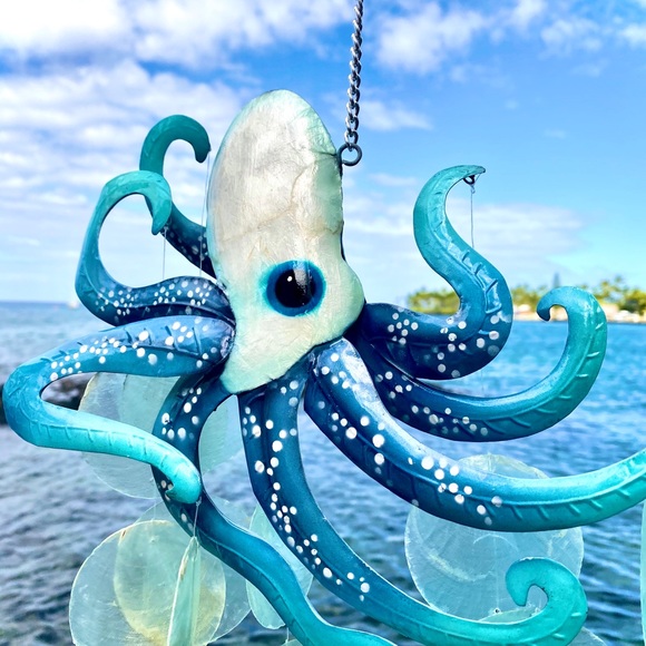 Moana Organic | Other | Octopus Capiz Wind Chime Ocean Nautical Decor ...